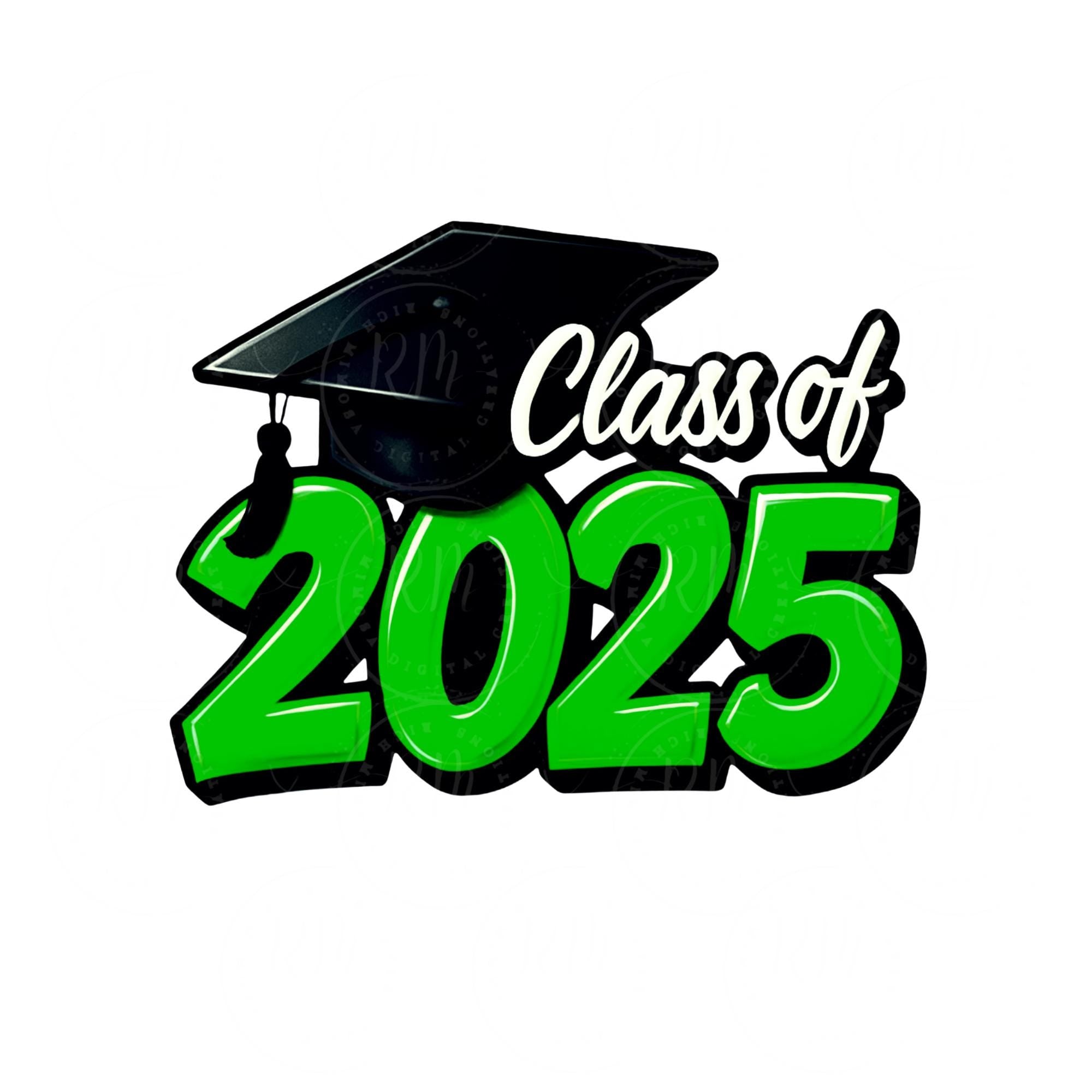 2025 Grad Clipart, Lime Green Graduation Graphic, Class of 2025, Perfe ...